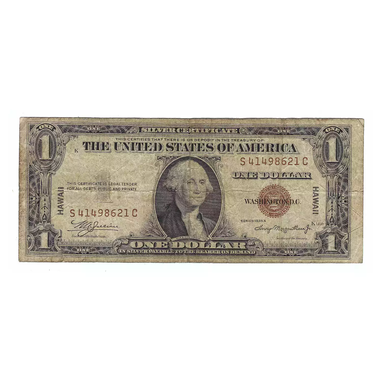 $1 1935-A brown seal Emergency Notes Issued During WW2 2300 - Olevian ...